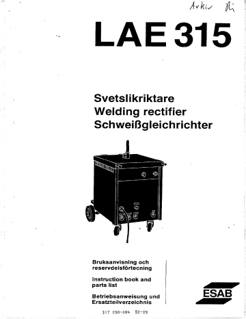ESAB LAE 315 User manual | Manualzz