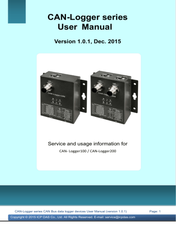 ICP DAS USA CAN-Logger100 User Manual | Manualzz