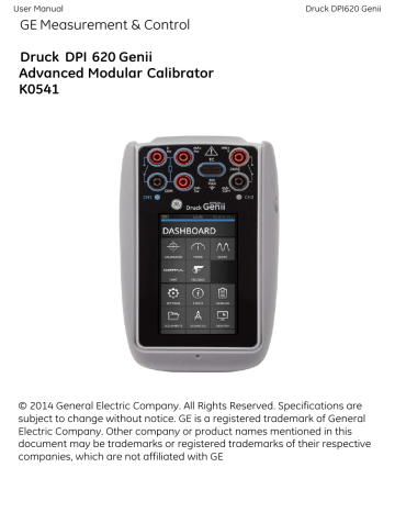 GE Druck DPI 620 Genii User Manual | Manualzz