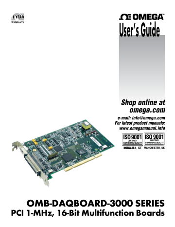 DAQBOARD-3000 OMB-DAQBOARD-3000, DAQBOARD-3000 DAQBOARD-3000 Series ...