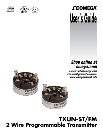 Omega TXUN-FM, TXUN-ST User manual | Manualzz