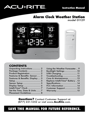 Acurite Alarm Clock User Manual | Manualzz