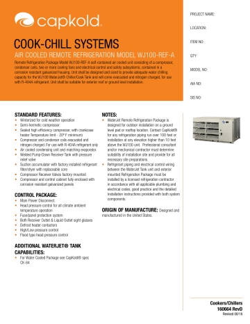 Capkold WJ100-REF-A Spec Sheet | Manualzz