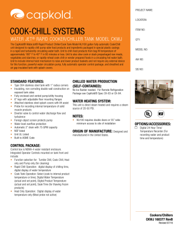 Capkold CKWJ Spec Sheet | Manualzz