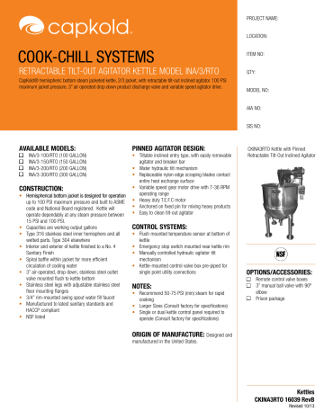 Capkold INA/3/RTO Spec Sheet | Manualzz