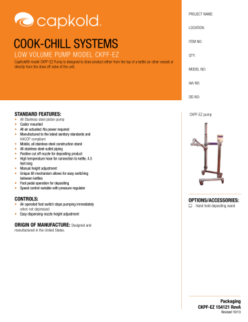 Capkold CKPF-EZ Spec Sheet | Manualzz