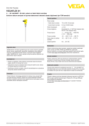 Vega VEGAFLEX 81 - Operating instructions, Specification, Quick Setup guide