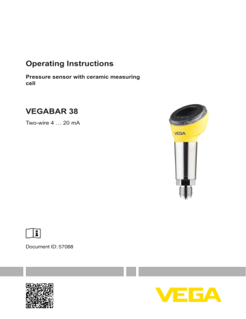 Vega VEGABAR 38 Pressure sensor with switching function Operating ...