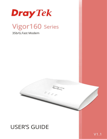 DrayTek Vigor160 Owner Manual | Manualzz