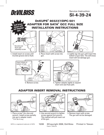 DeVilbiss DeKups® Adapters Service Instruction | Manualzz