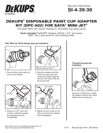 DeVilbiss DeKups® Adapters Service Instruction | Manualzz