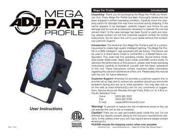 ADJ Mega Par Profile User Manual | Manualzz