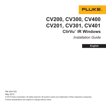 Fluke CV400 ClirVu® 95 mm (4 in) Infrared Window Installation Guide ...