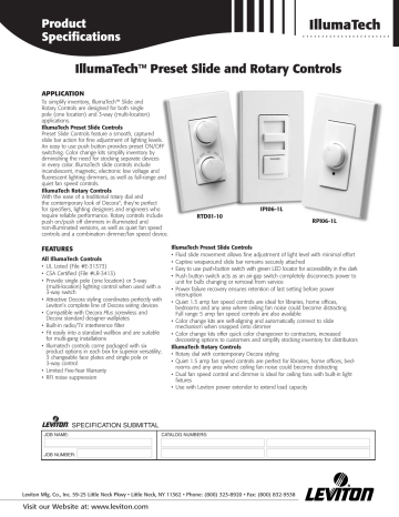 Leviton RTF01-10Z IllumaTech Rotary Fan Speed Control Product ...