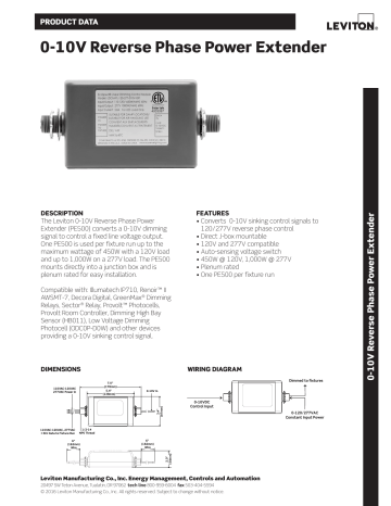 Leviton PE500-D0E Power Pack Product Specification | Manualzz
