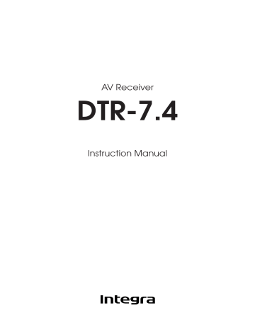 Integra DTR-7.4 Net-Tune Instruction manual | Manualzz