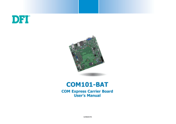 Dfi COM101-BAT User's Manual | Manualzz