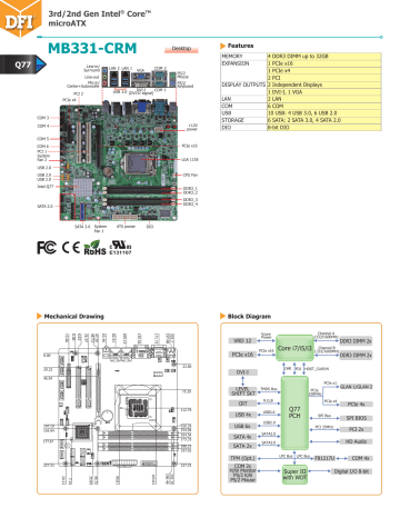 Dfi MB331-CRM Datasheet | Manualzz