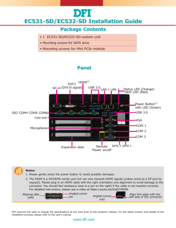 Dfi EC531-SD/EC532-SD Installation Guide Installation guide | Manualzz