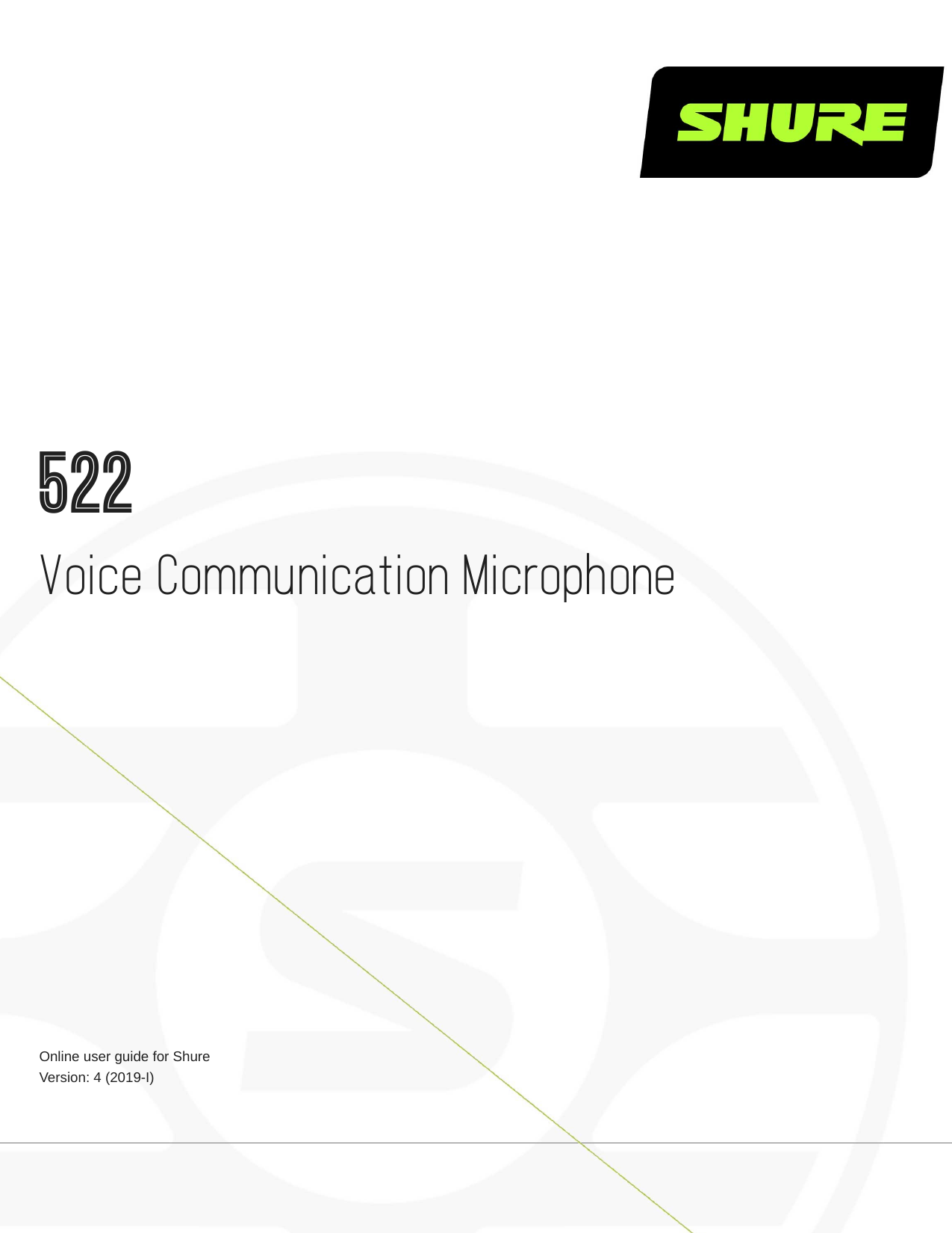 Shure 522 Voice Communication Microphone User guide | Manualzz