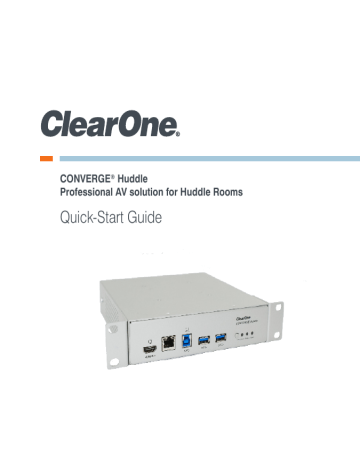 Clearone CONVERGE Huddle Quick Start Guide | Manualzz
