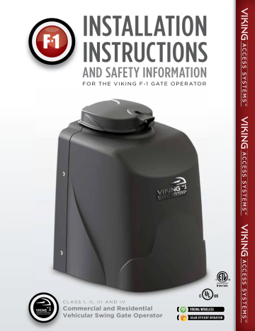 Viking F1 Operator User Manual | Manualzz