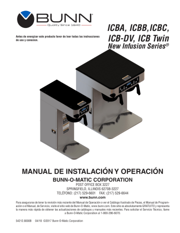 BUNN ICB Twin, 120/240V SST ICB Infusion Series Twin Coffee Brewer 120/240V SST Installation ...