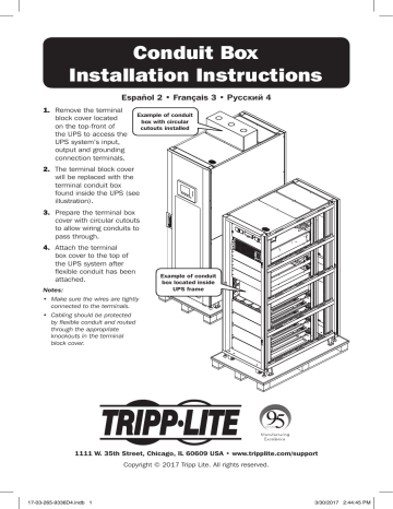 Tripp Lite Conduit Box Installation Instructions | Manualzz