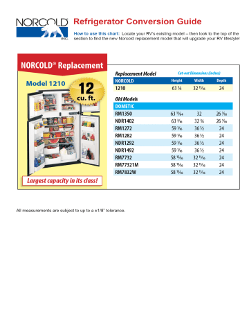 Norcold 1210 Ultraline Guide | Manualzz