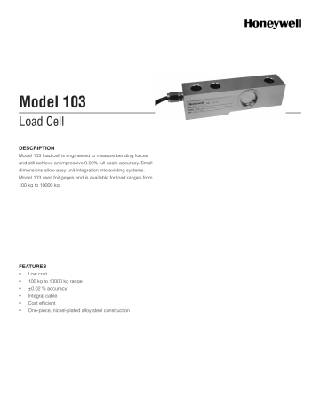 Honeywell 103 Load Cell Datasheet | Manualzz
