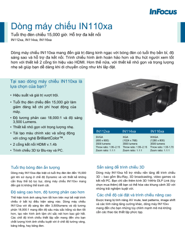 InFocus IN110xa IN112xa, IN110xa IN114xa, IN110xa IN116xa Datasheet ...