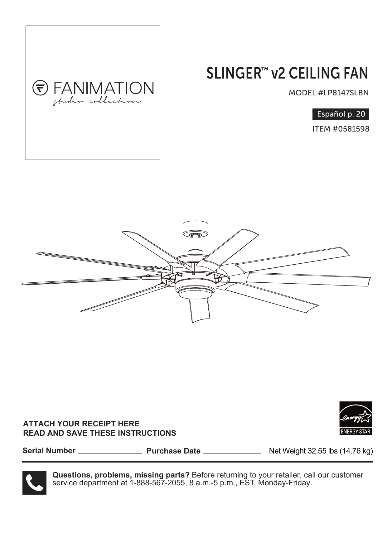 Fanimation LP8147SLBN Owner's manual | Manualzz
