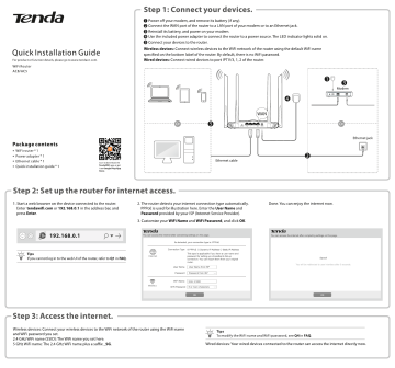 Tenda AC5V3 AC1200 Dual Band WiFi Router Installation Guide | Manualzz