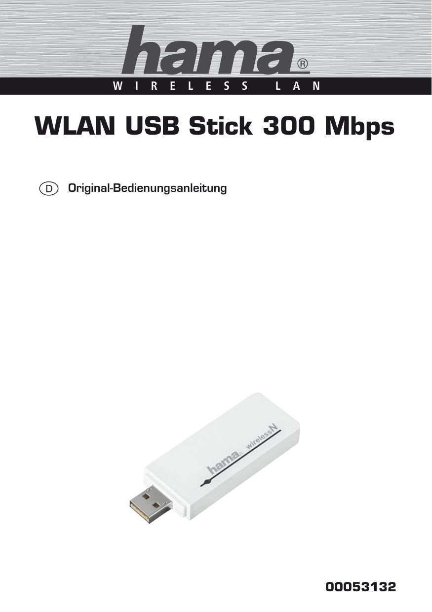 Hama 00053132 N600 Dual Band WLAN USB Stick, 2.4/5 GHz Benutzerhandbuch ...