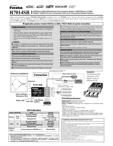 Futaba R7014SB Receiver Manual | Manualzz