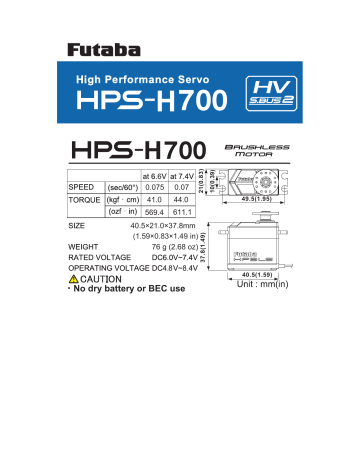 Futaba HPS-H700 Servo Manual | Manualzz
