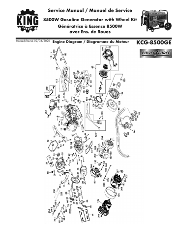 King Canada KCG-8500GE 8500W GASOLINE GENERATOR WITH ELECTRIC START ...