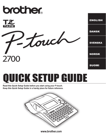 Brother P-touch 2700 Quick Setup Guide | Manualzz