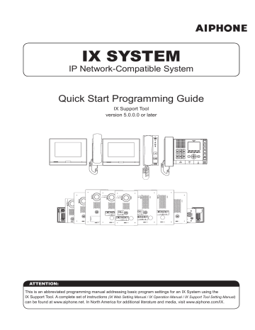 Aiphone IX Series 2 QuikStart Guide | Manualzz
