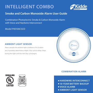 Kidde P4010ACSCO Smoke Alarm User Guide | Manualzz