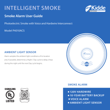 Kidde P4010ACS Smoke Alarm User Guide | Manualzz