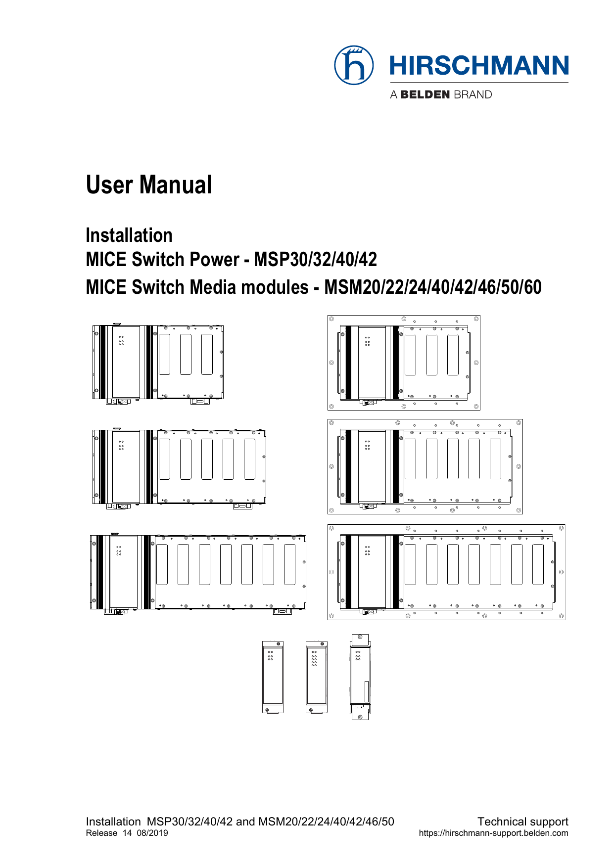 Hirschmann MSP30/32/40/42 and MSM20/22/24/40/42/46/50/60 User manual ...