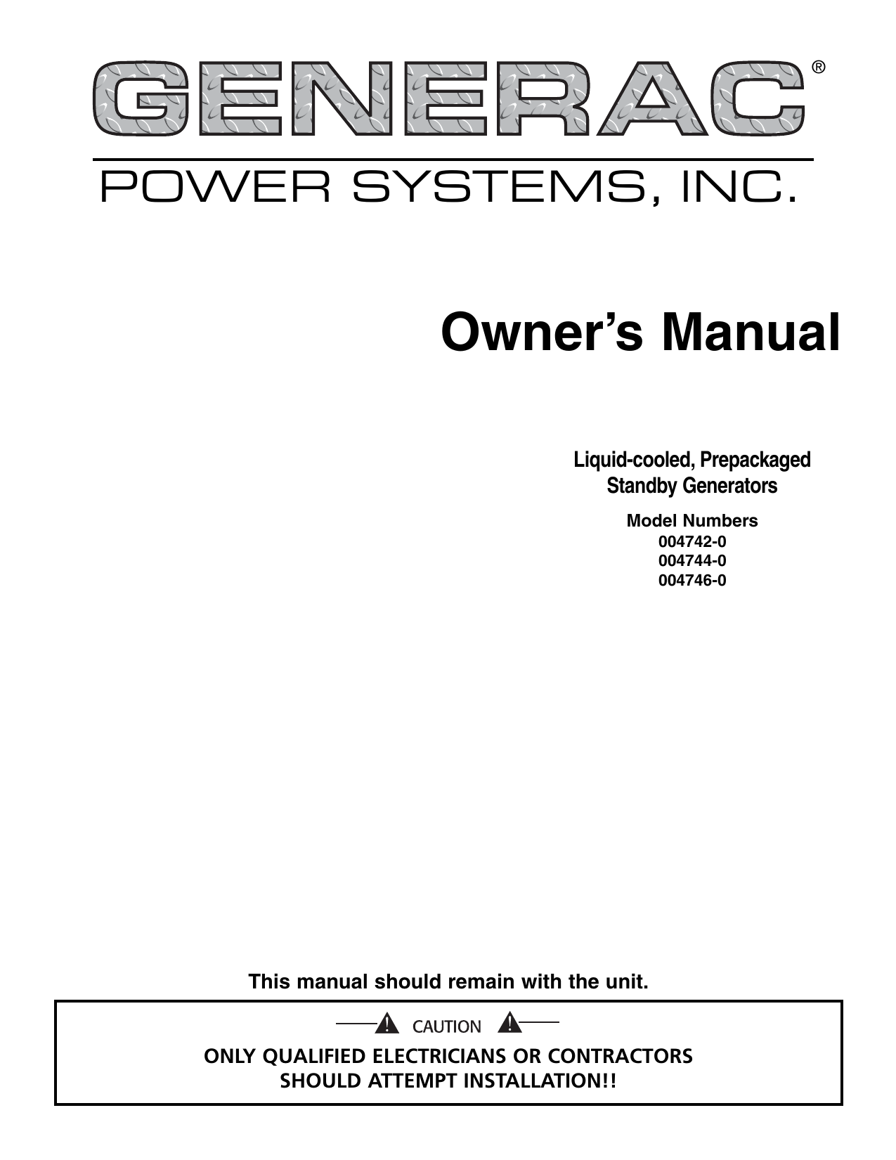 Generac 20kw Owners Manual Pdf