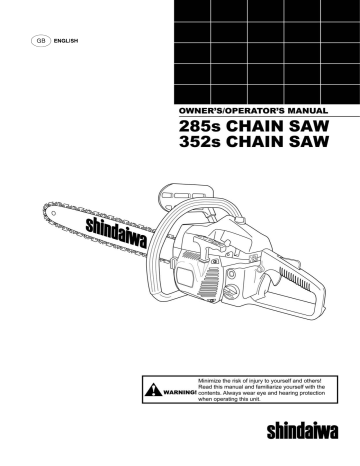 Shindaiwa 352S Chain Saw Operator's Manual | Manualzz