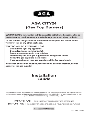 AGA 24 Gas Installation Guide | Manualzz