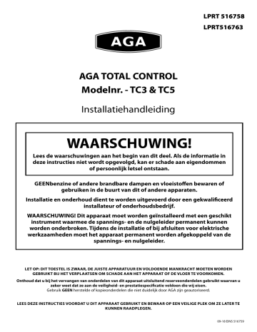 AGA TC3 & TC5 Total Control External Vent Installatie gids | Manualzz