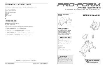 Proform Smr Exercise Bike Parts Diagram | Reviewmotors.co