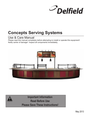 Delfield Concepts Serving System Use & Care Manual | Manualzz