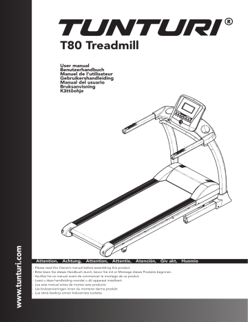 Tunturi T80 Endurance treadmill User manual | Manualzz