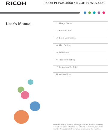 Ricoh PJ WXC4660/WUC4650 User's Manual | Manualzz